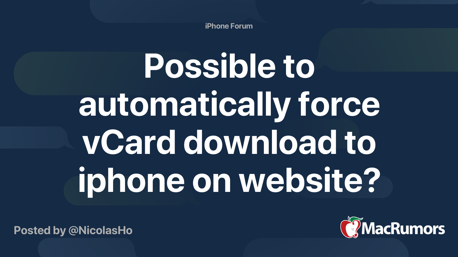 Possible to automatically force vCard download to iphone on website ...