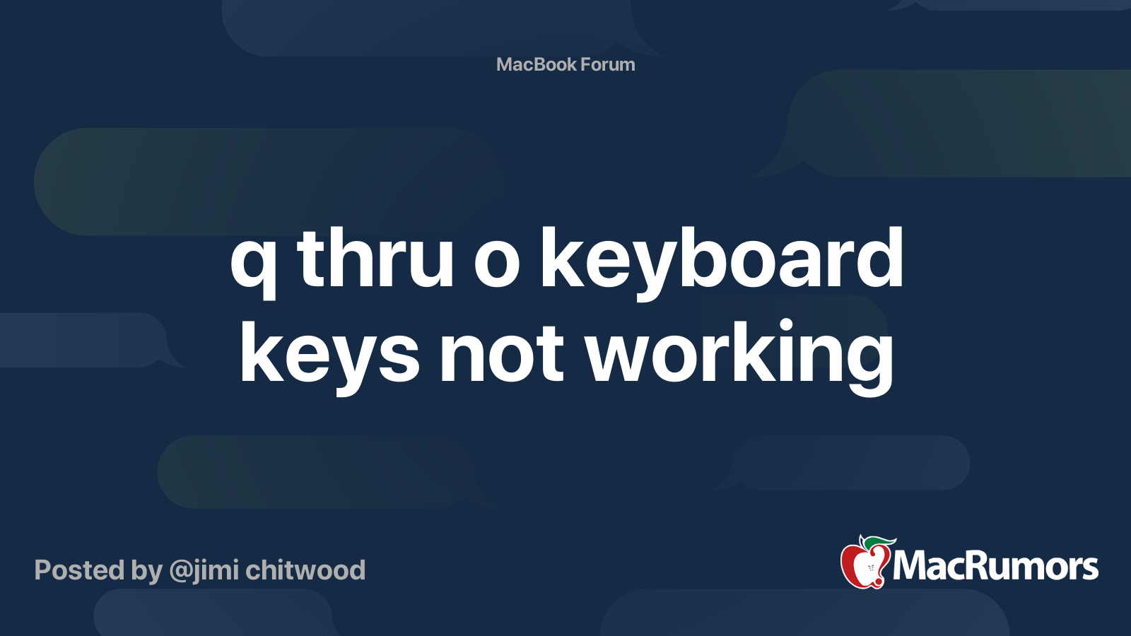 q thru o keyboard keys not working | MacRumors Forums