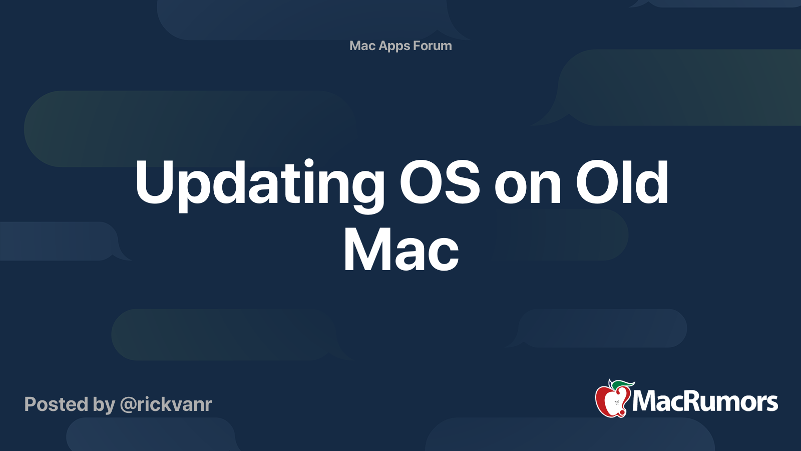 Updating OS on Old Mac | MacRumors Forums