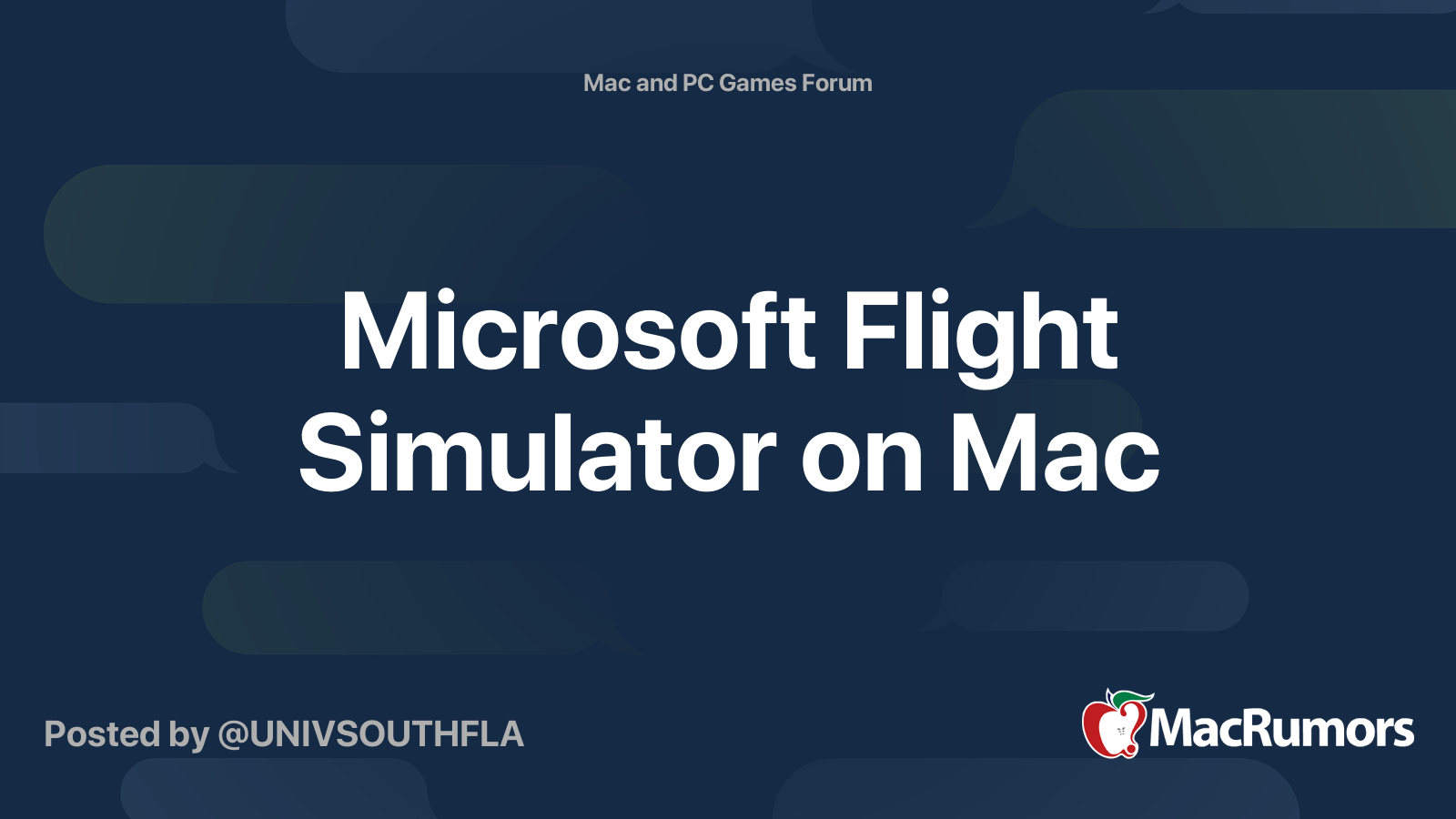 Microsoft Flight Simulator on Mac | MacRumors Forums