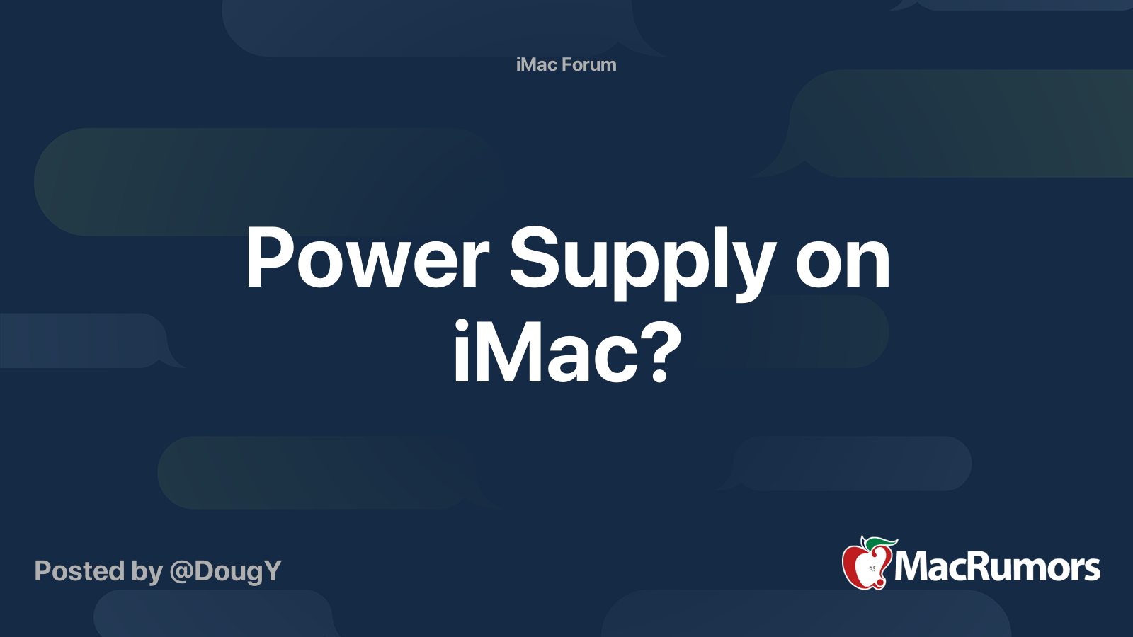 Power Supply on iMac? | MacRumors Forums