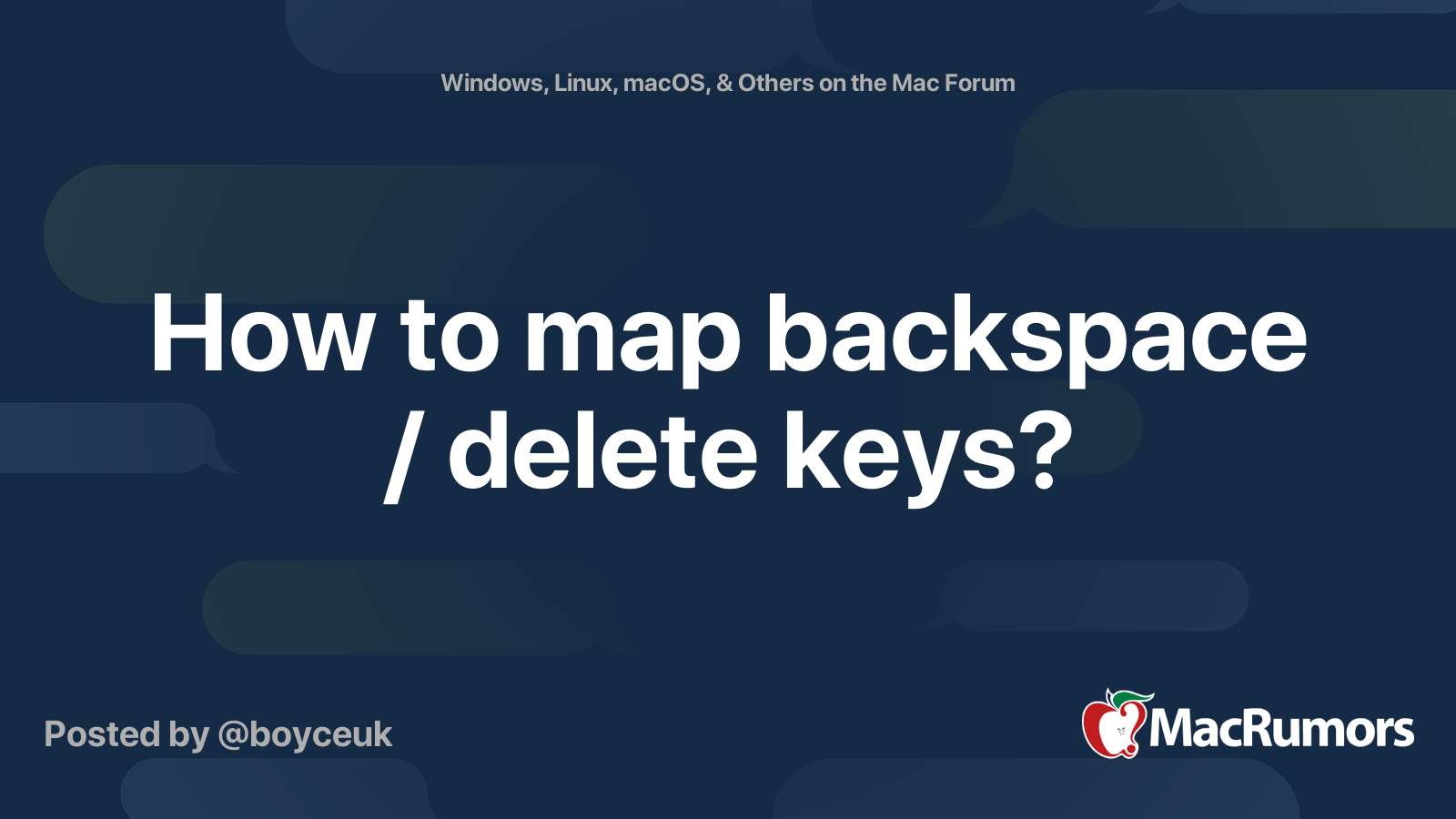 How To Map Backspace Delete Keys Macrumors Forums