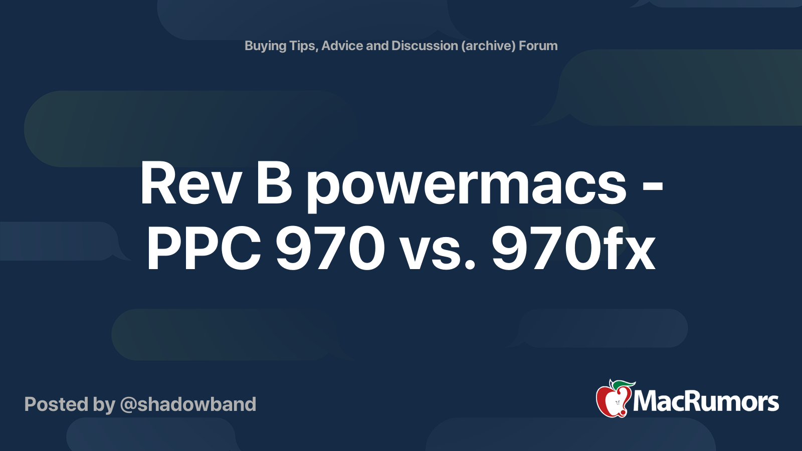 Rev B powermacs - PPC 970 vs. 970fx | MacRumors Forums