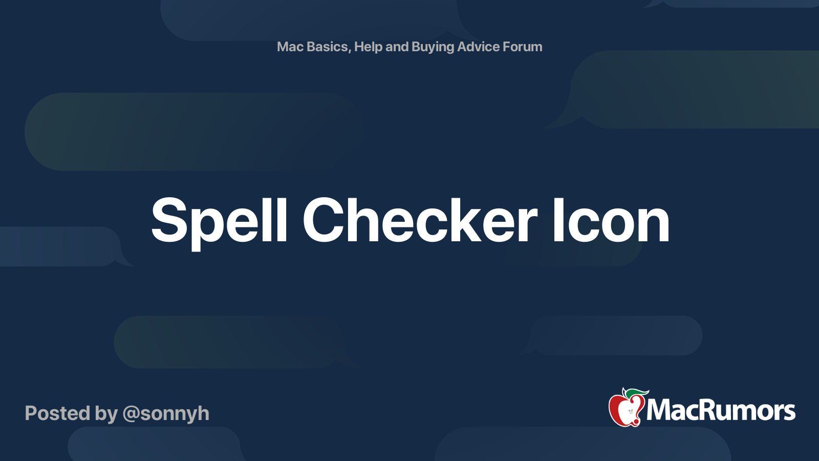 Spell Checker Icon | MacRumors Forums