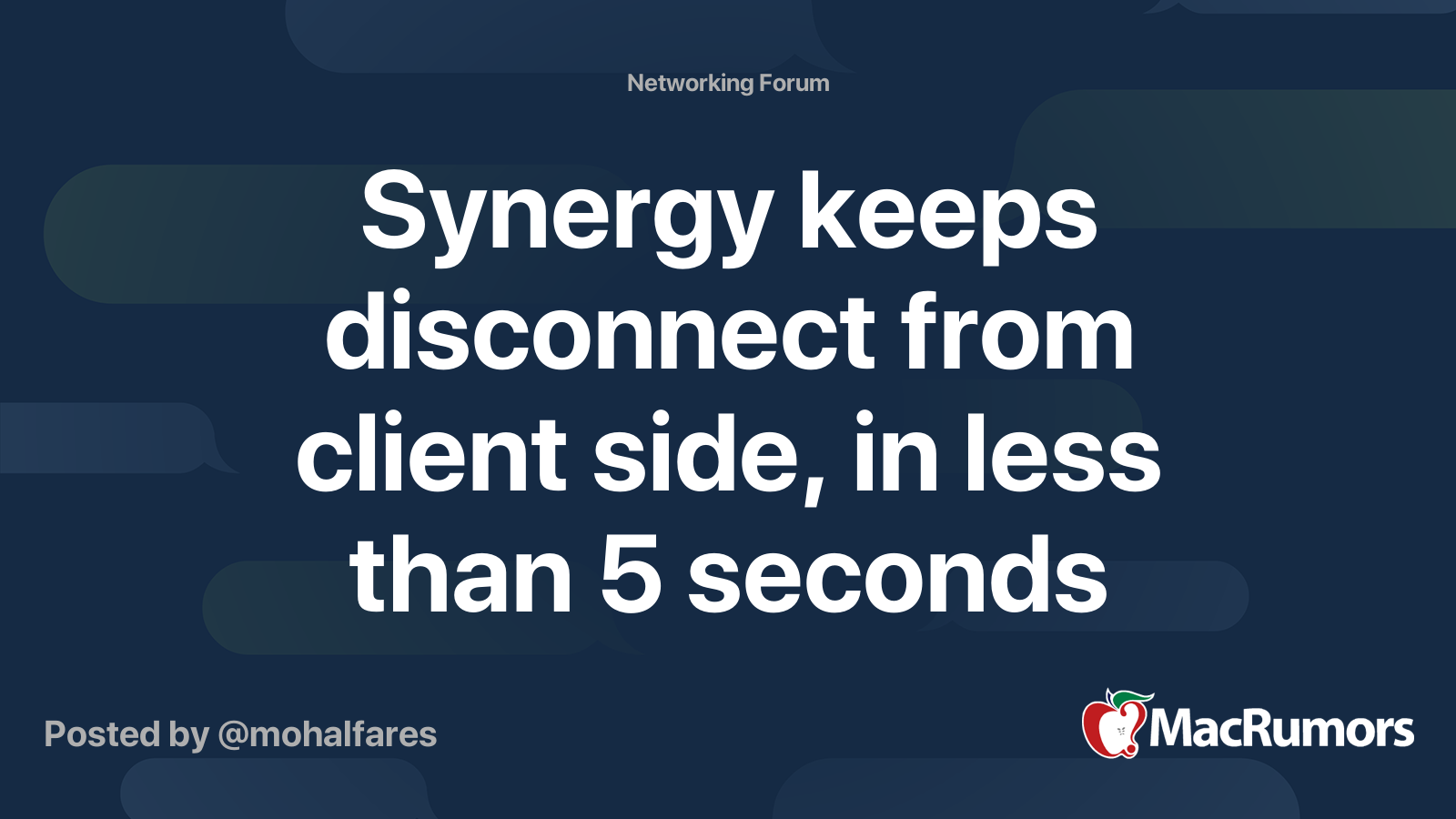 Synergy keeps disconnect from client side, in less than 5 seconds ...