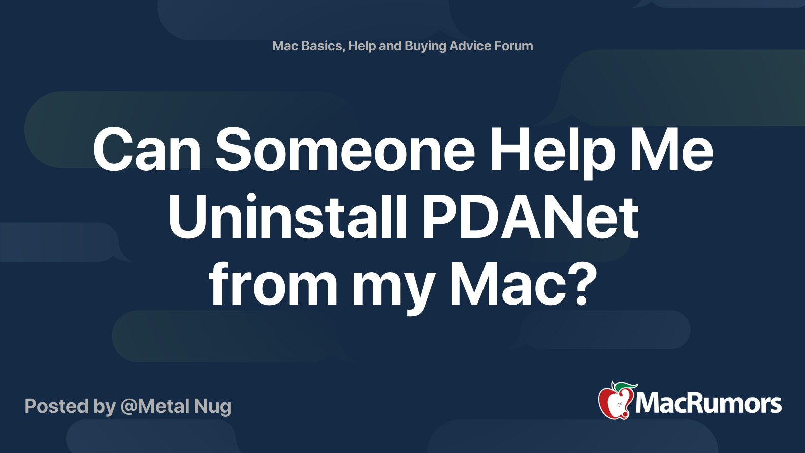 Can Someone Help Me Uninstall PDANet from my Mac? | MacRumors Forums