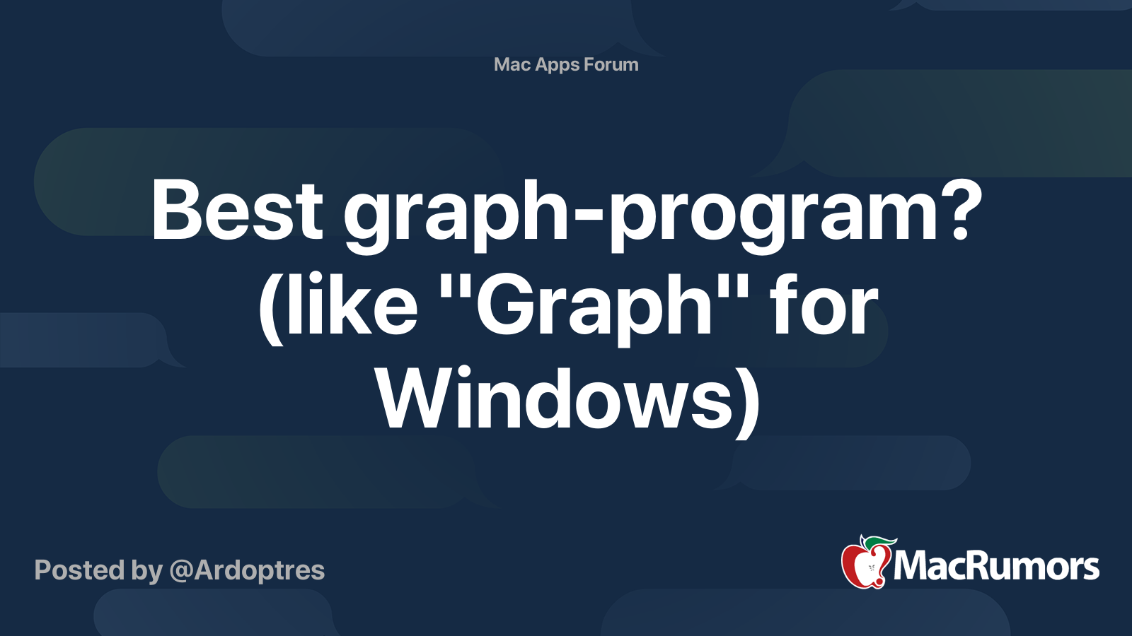 Best graph-program? (like "Graph" for Windows) | MacRumors Forums