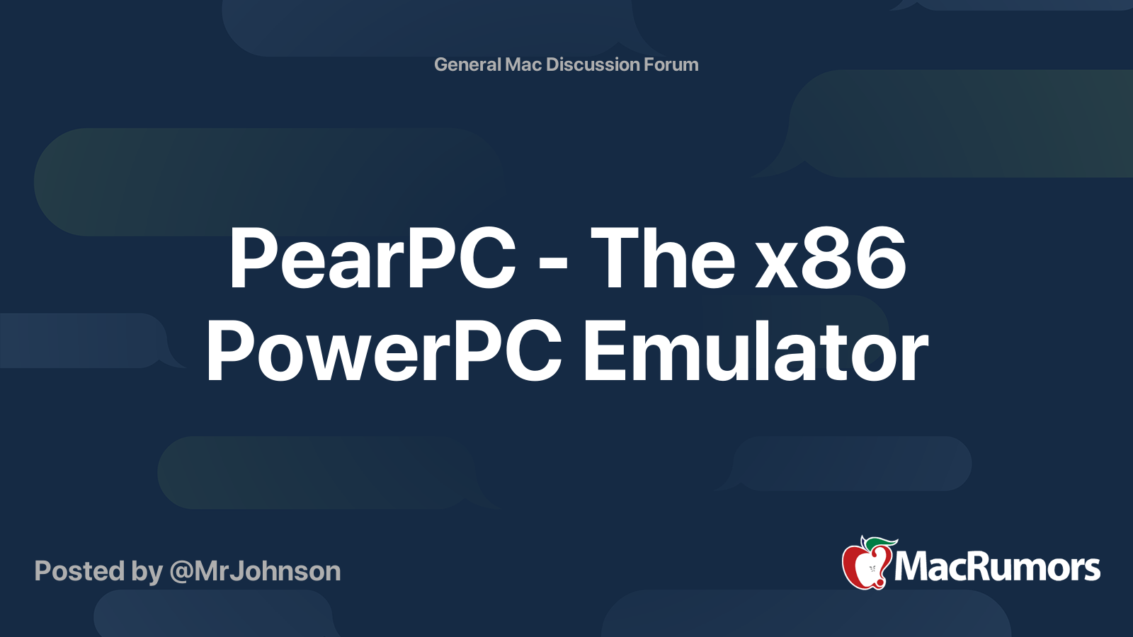 PearPC - The x86 PowerPC Emulator | MacRumors Forums