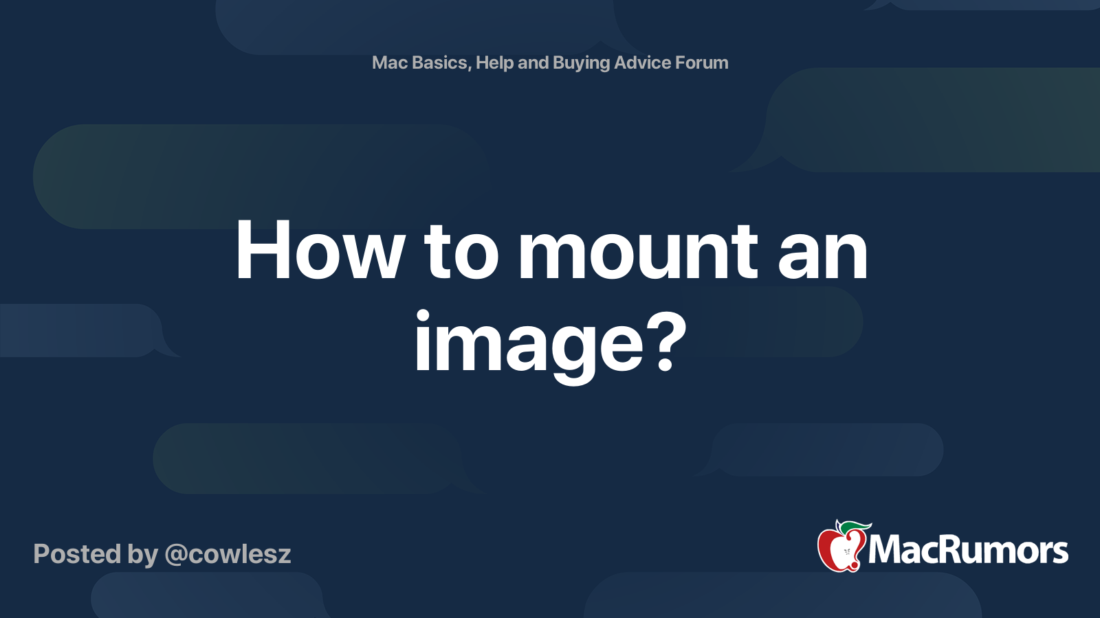 How to mount an image? | MacRumors Forums