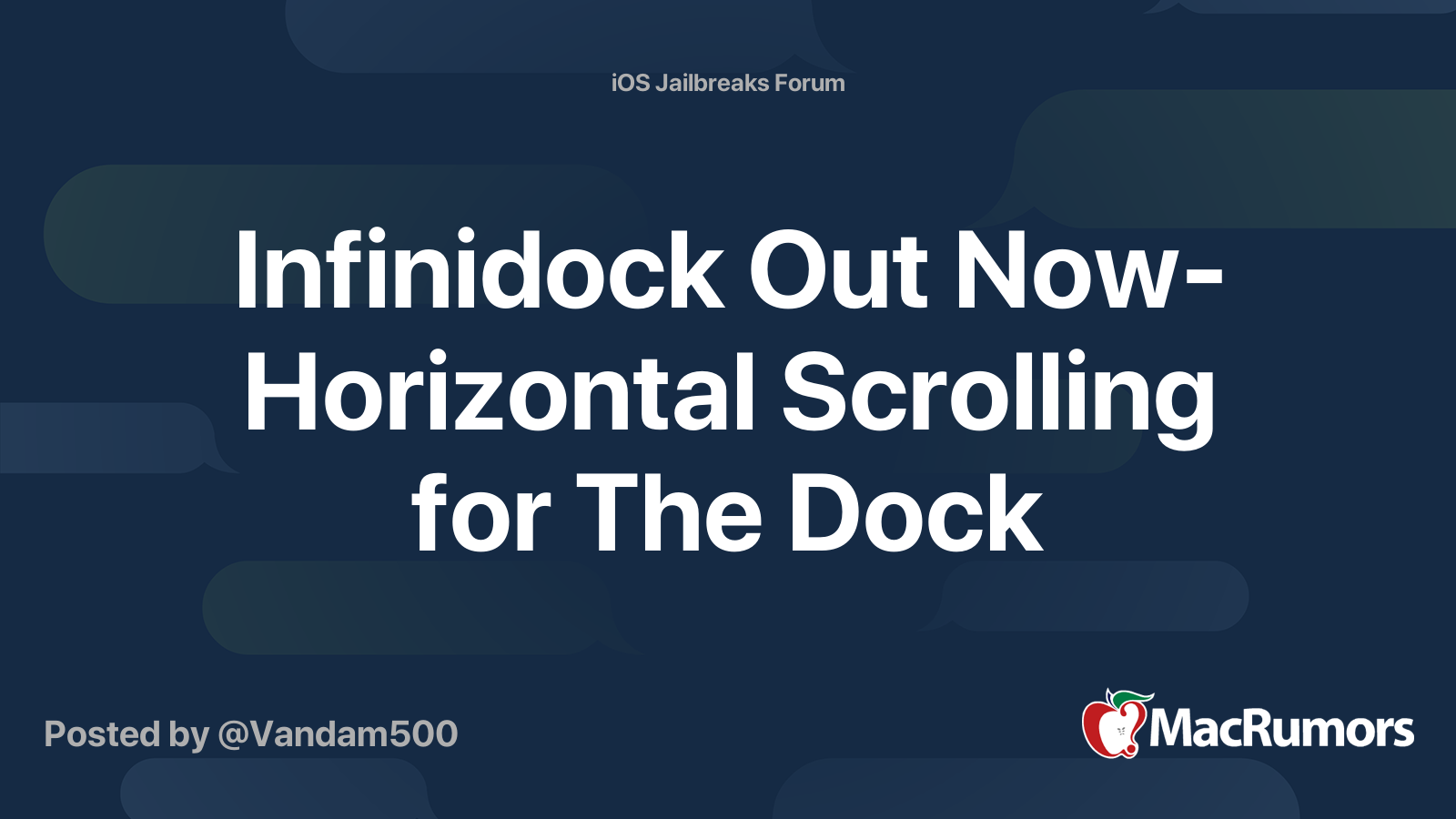 Infinidock Out Now- Horizontal Scrolling for The Dock | MacRumors Forums