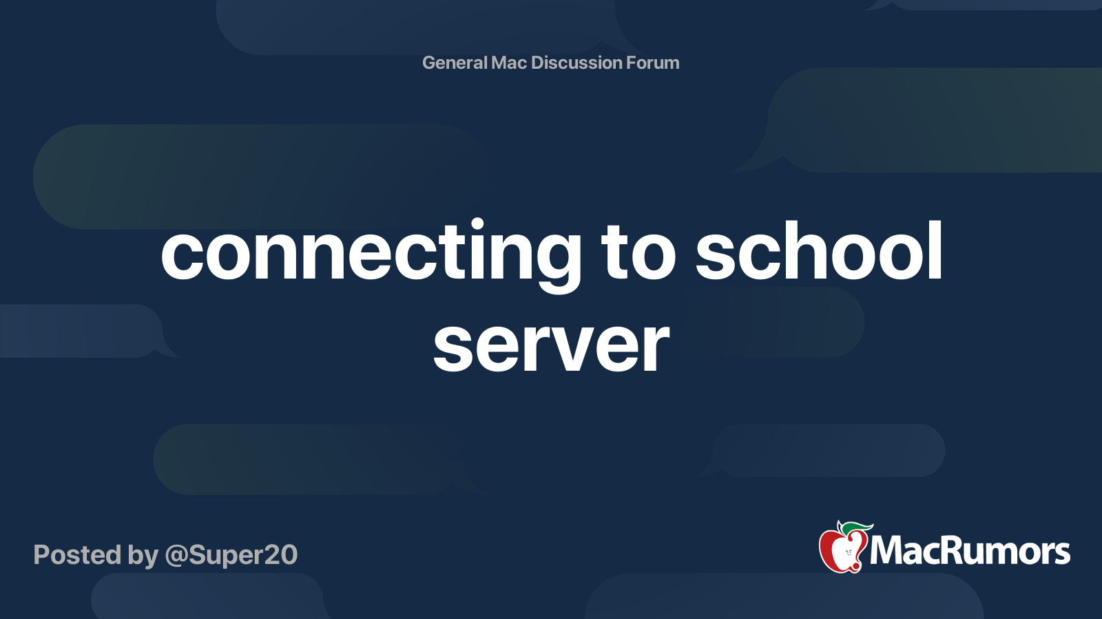 connecting to school server | MacRumors Forums