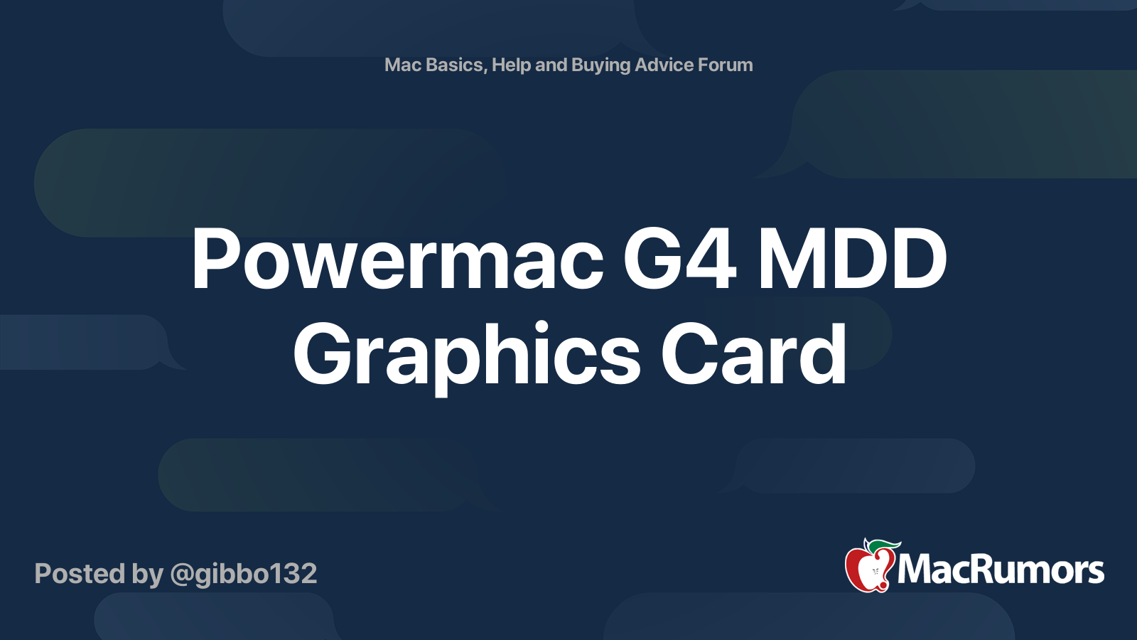 Powermac G4 MDD Graphics Card | MacRumors Forums