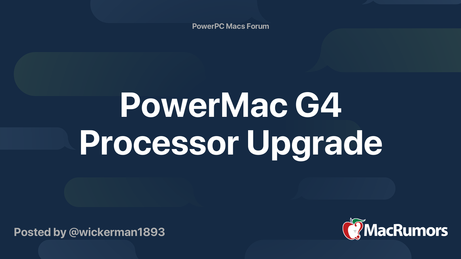 PowerMac G4 Processor Upgrade | MacRumors Forums