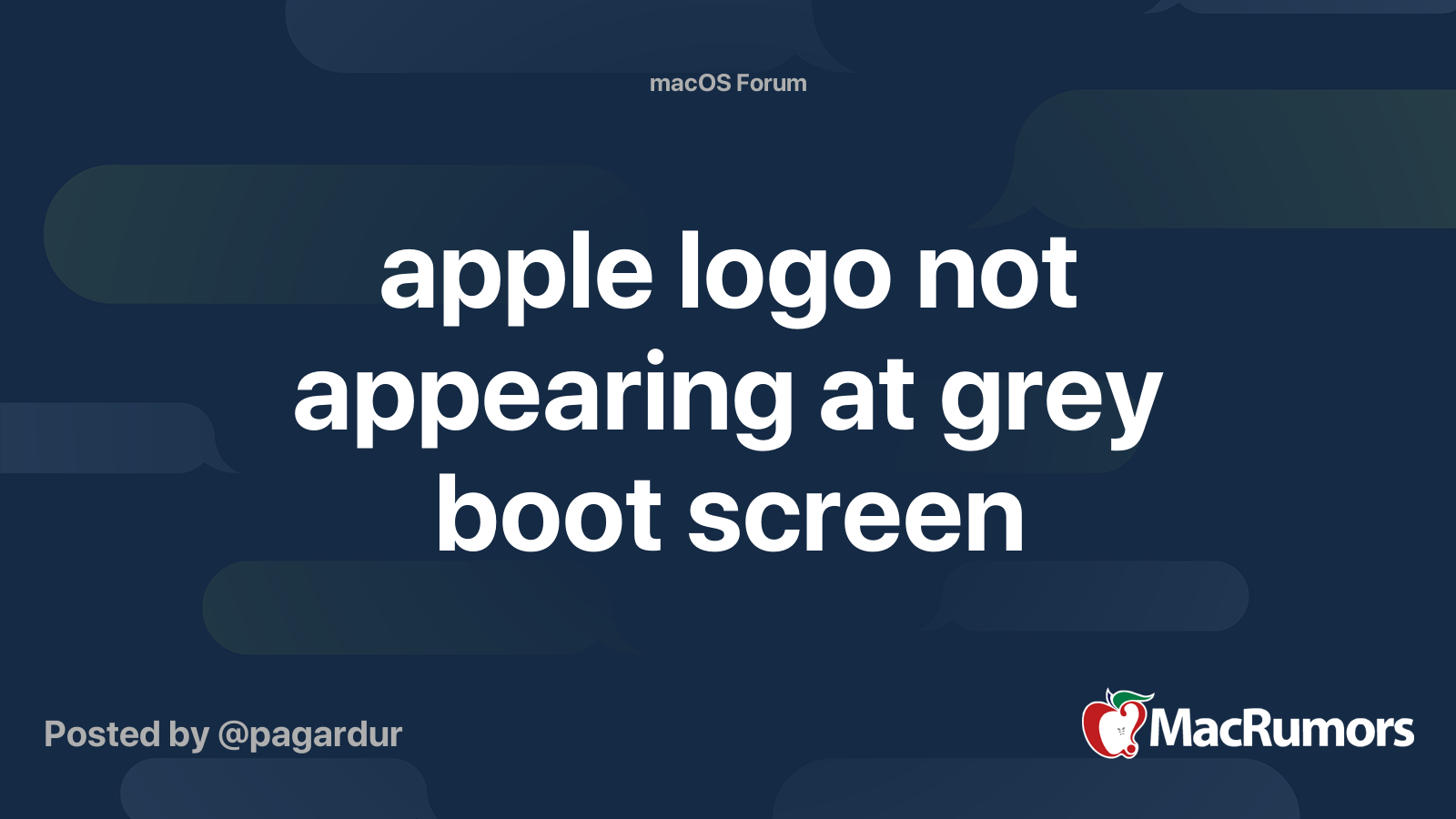 apple logo not appearing at grey boot screen | MacRumors Forums