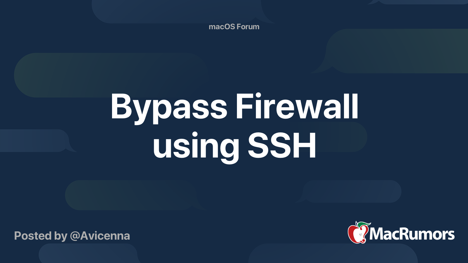 Bypass Firewall Using Ssh Macrumors Forums