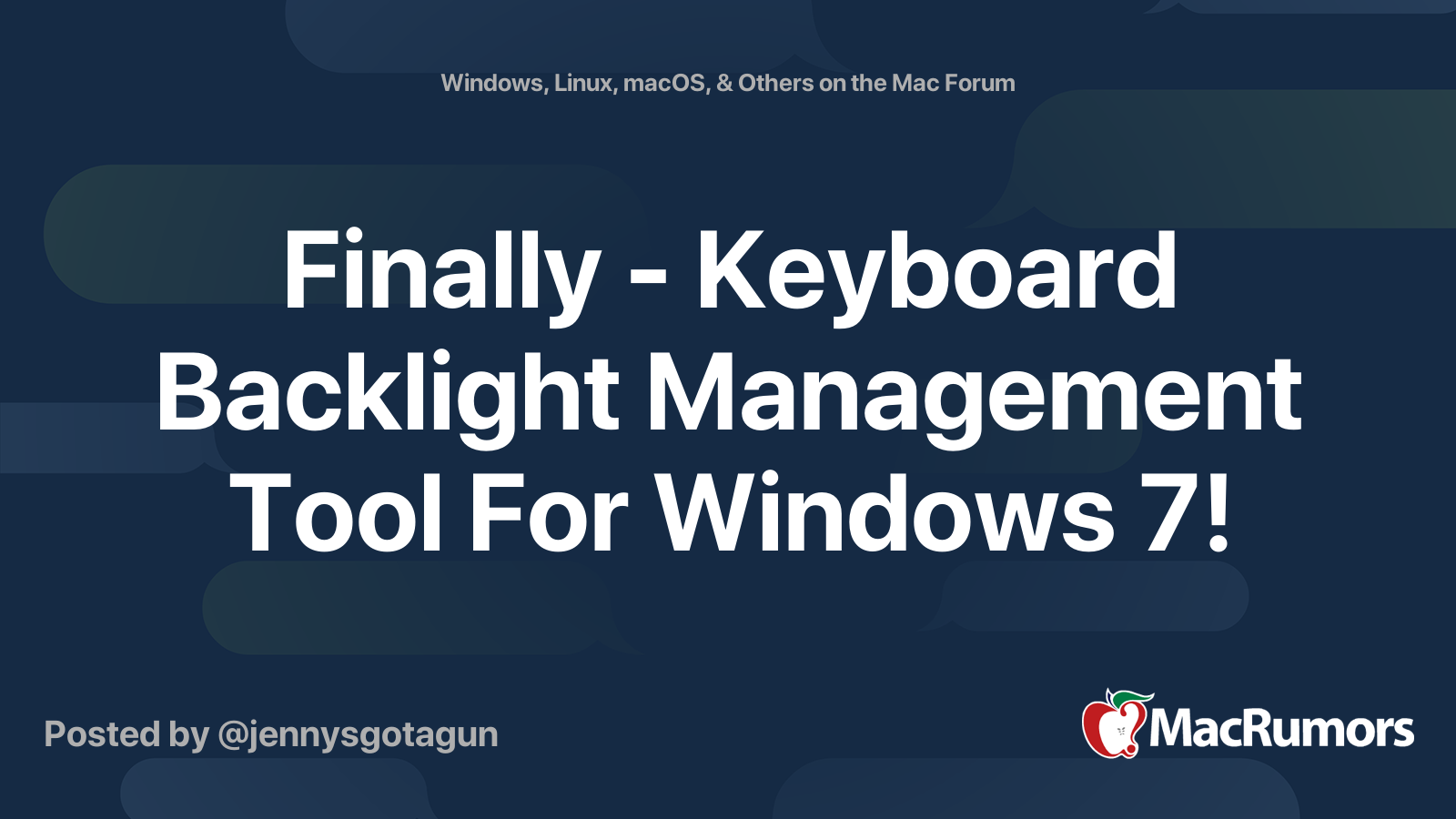 Finally - Keyboard Backlight Management Tool For Windows 7! | MacRumors ...