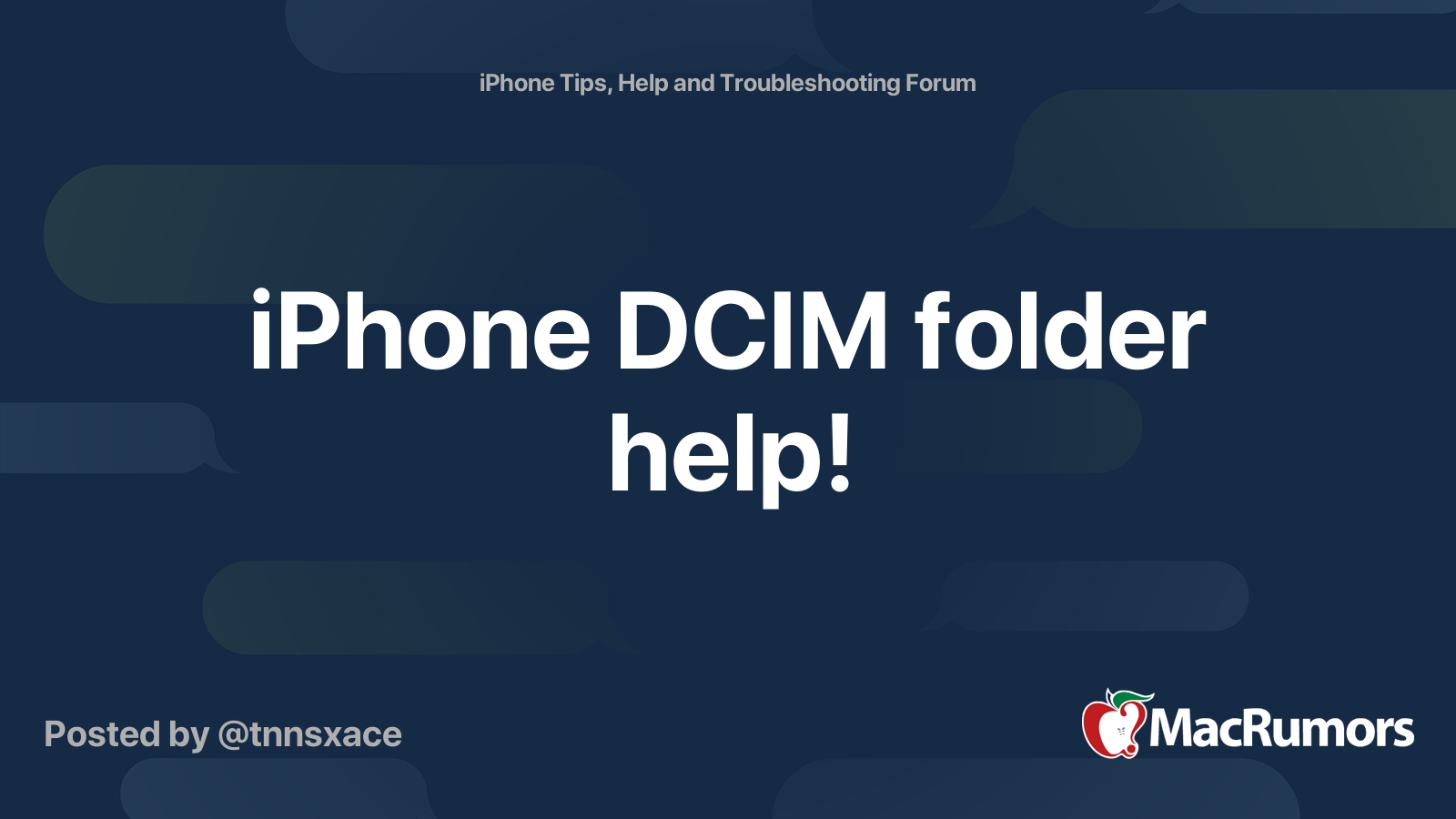 iPhone DCIM folder help! | MacRumors Forums