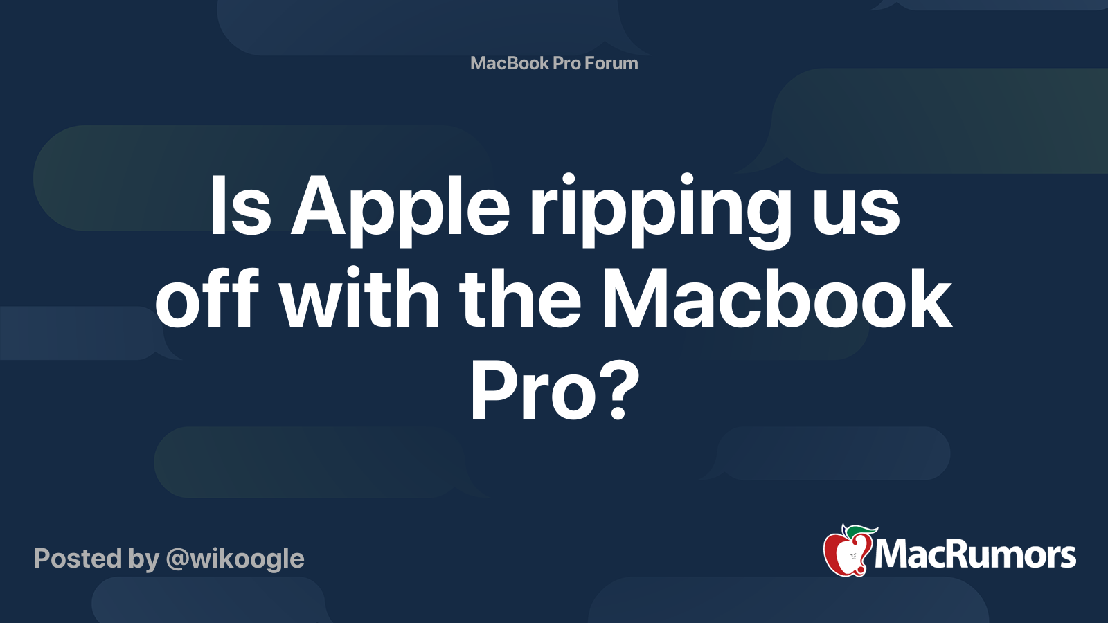 Is Apple ripping us off with the Macbook Pro? | MacRumors Forums