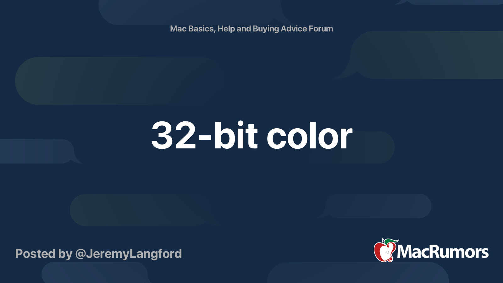 32-bit color | MacRumors Forums