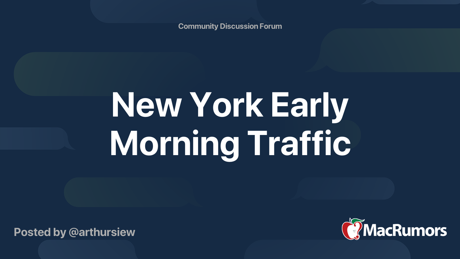 New York Early Morning Traffic | MacRumors Forums