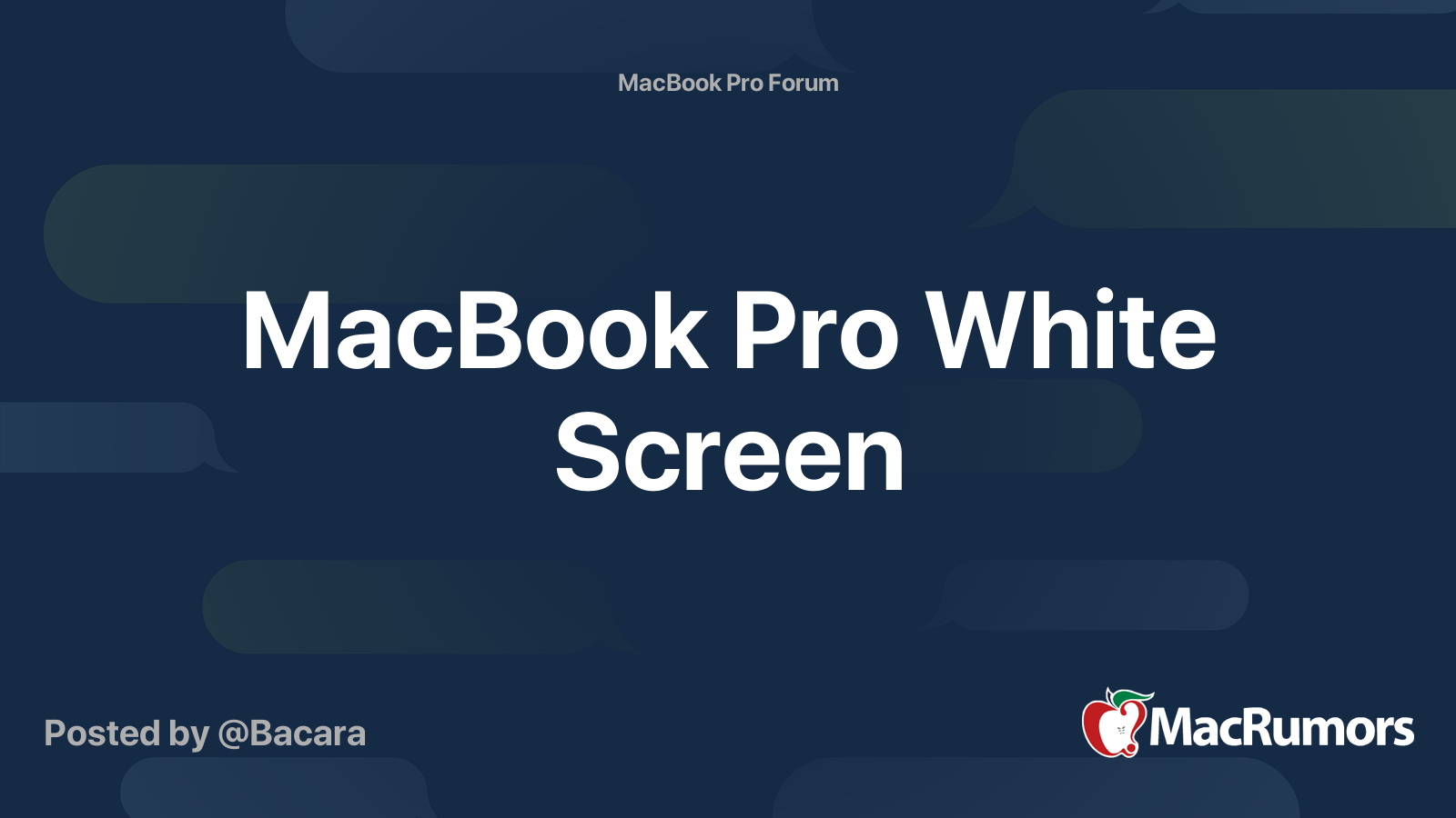 MacBook Pro White Screen | MacRumors Forums