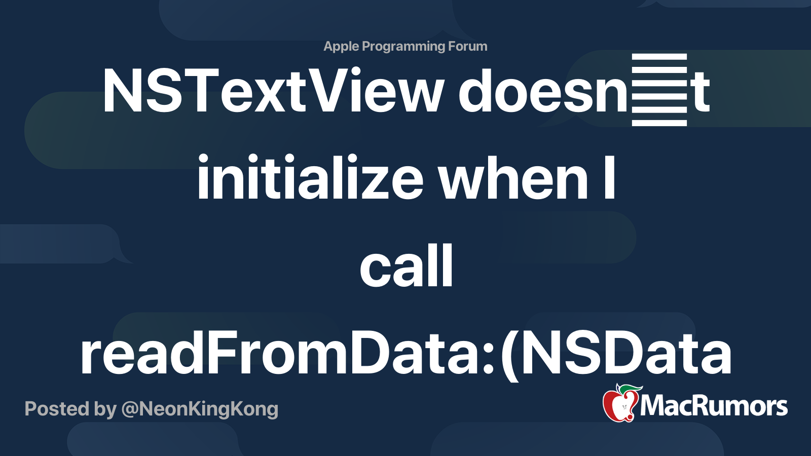 NSTextView doesn t initialize when I call readFromData:(NSData *)data ...