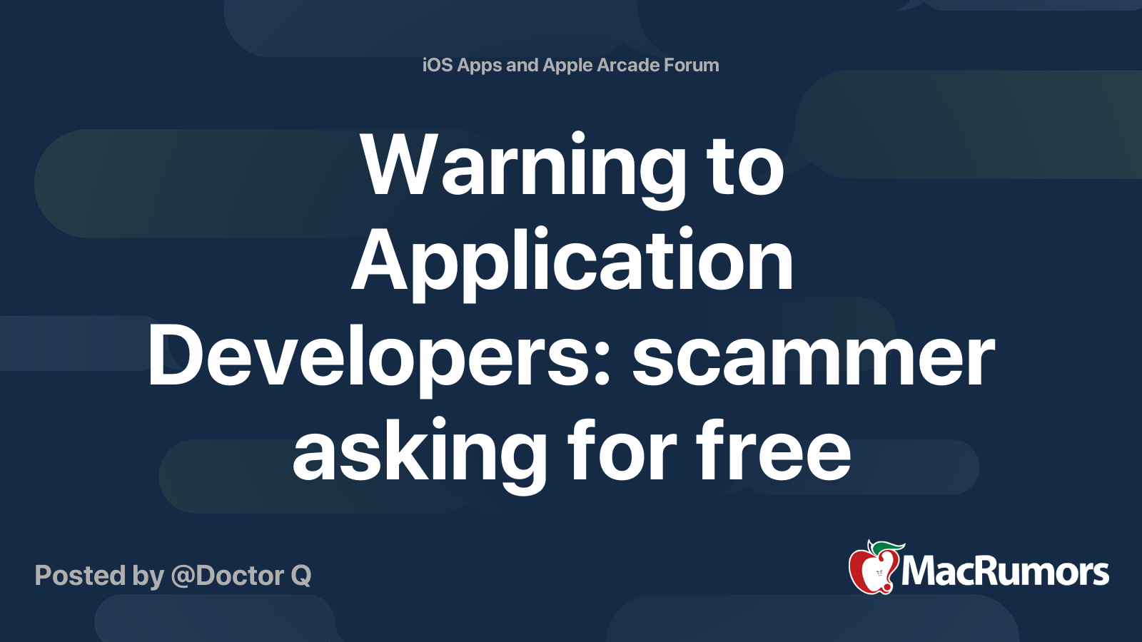 Warning to Application Developers: scammer asking for free codes ...