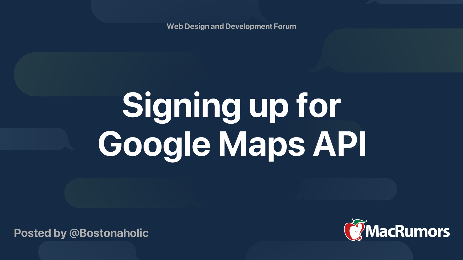 Signing up for Google Maps API | MacRumors Forums