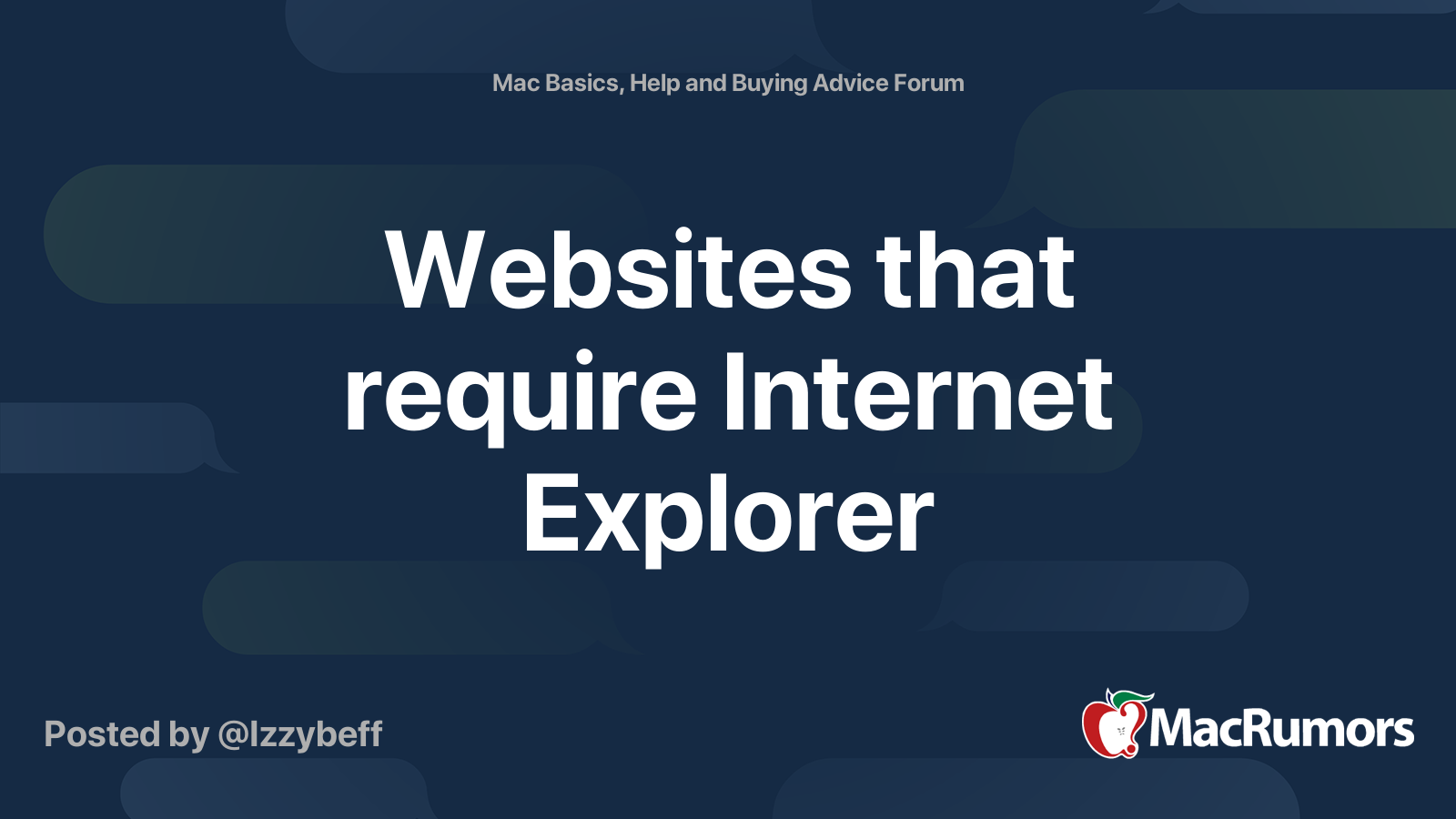Websites that require Internet Explorer | MacRumors Forums
