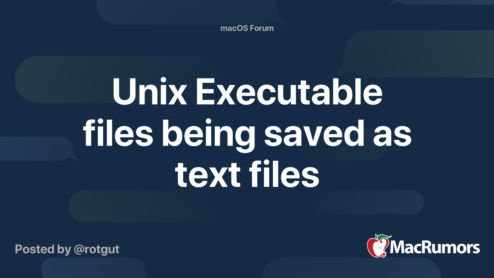 Unix Executable Files Being Saved As Text Files Macrumors Forums