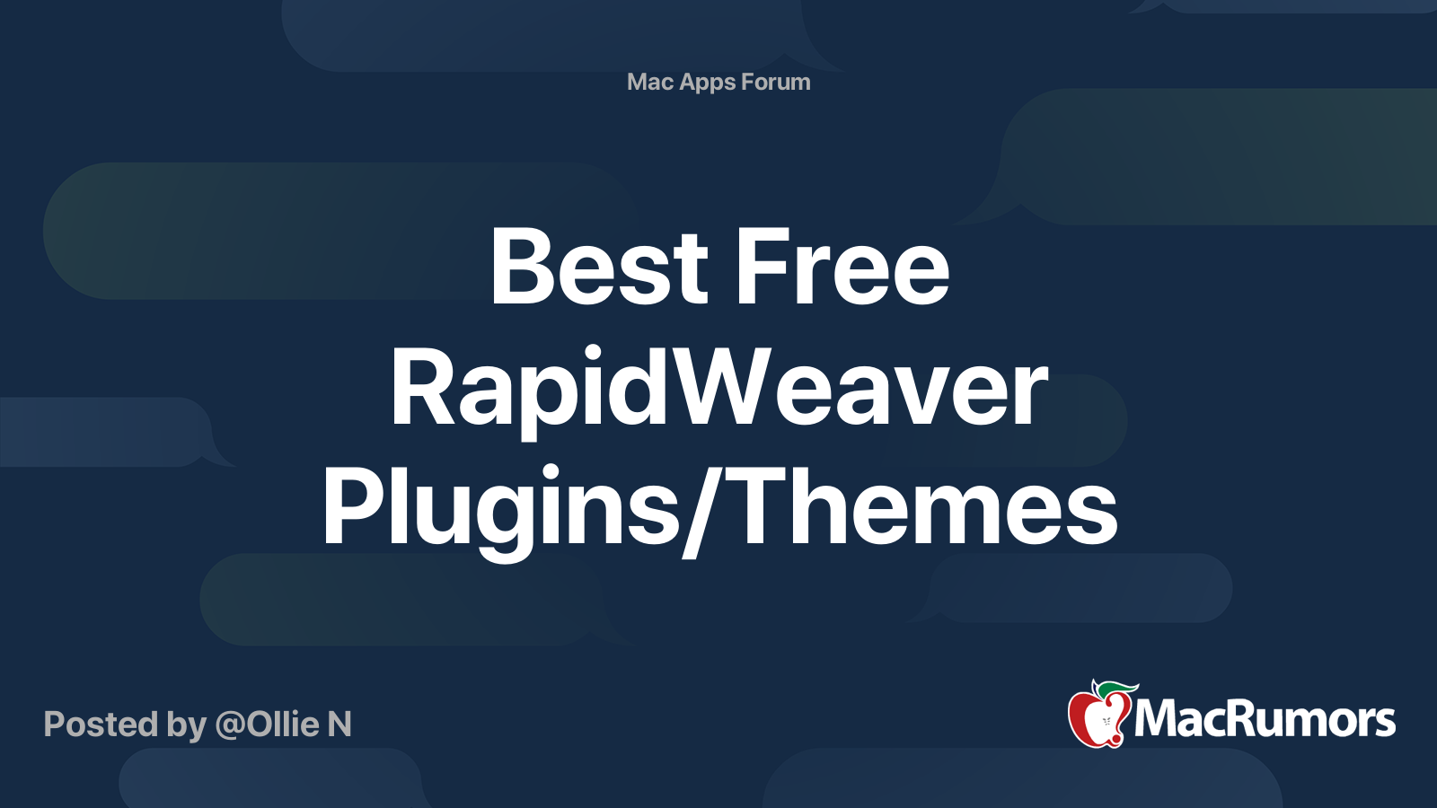Best Free RapidWeaver Plugins/Themes | MacRumors Forums