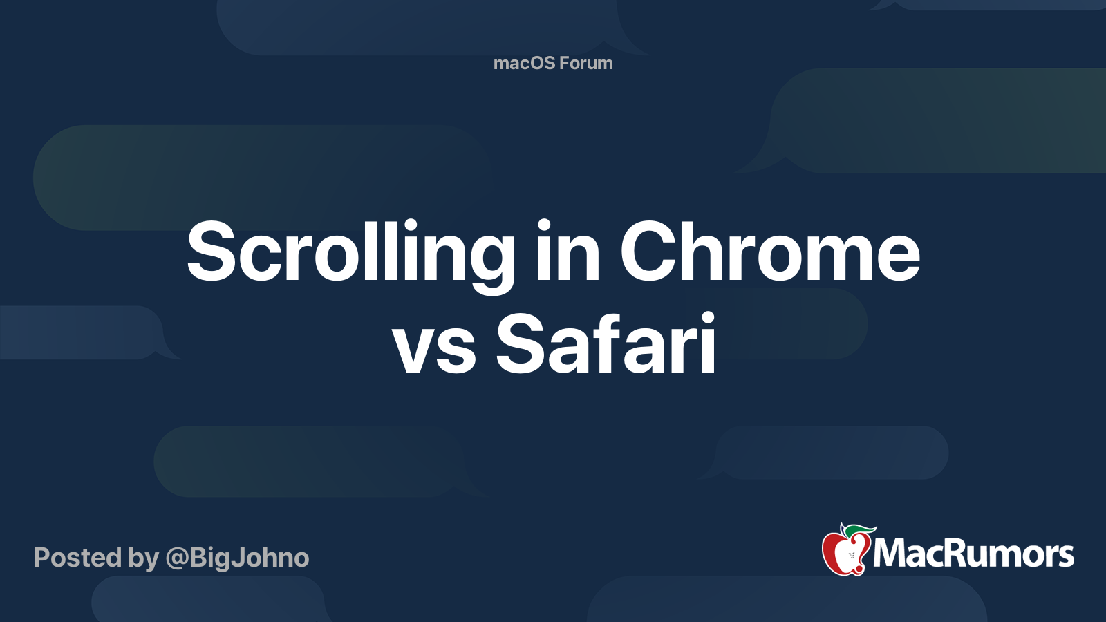 Scrolling in Chrome vs Safari | MacRumors Forums