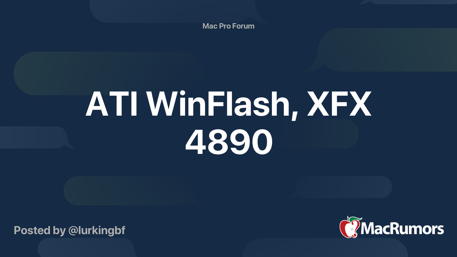ATI WinFlash, XFX 4890 | MacRumors Forums
