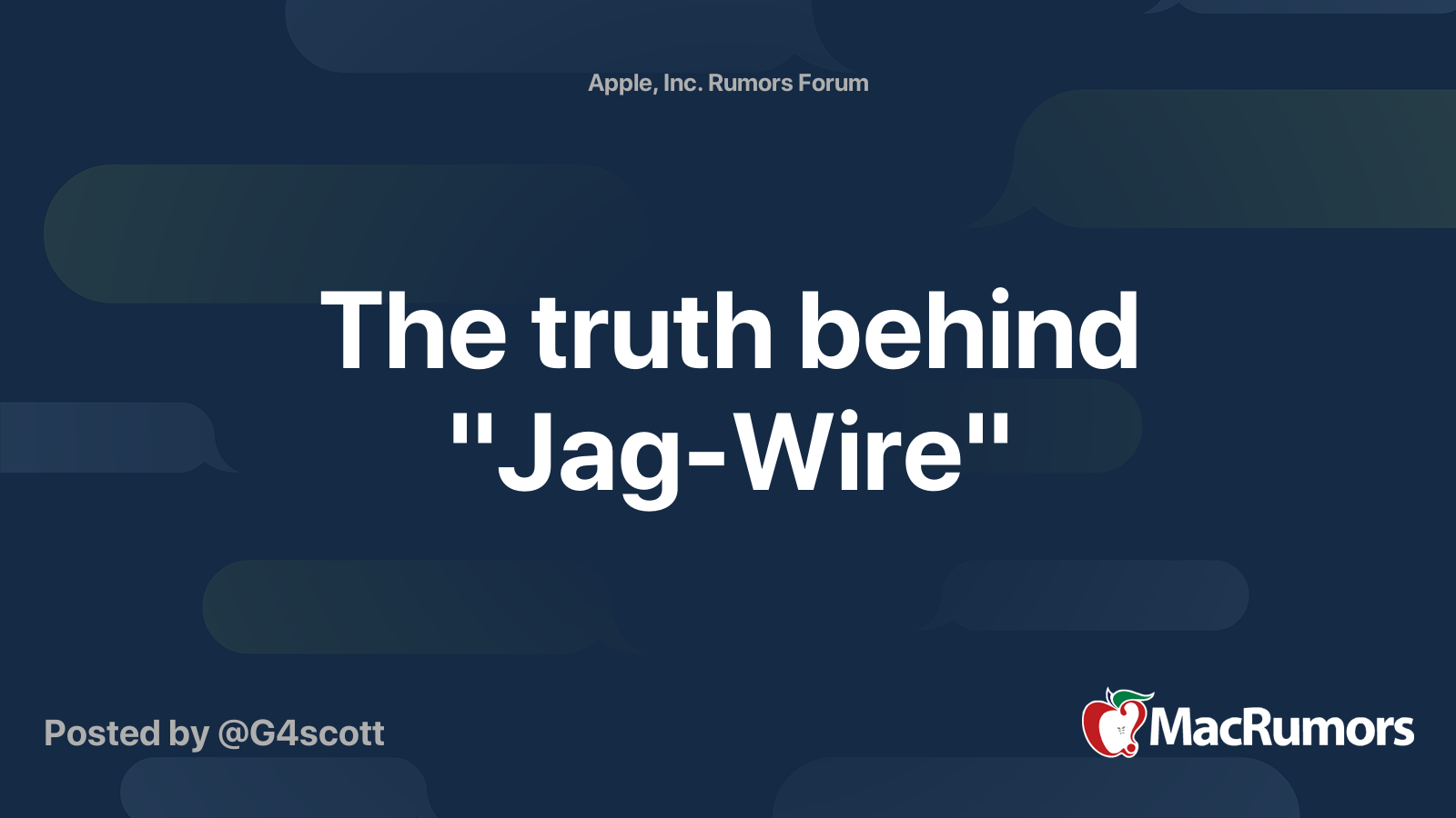 The truth behind "Jag-Wire" | MacRumors Forums