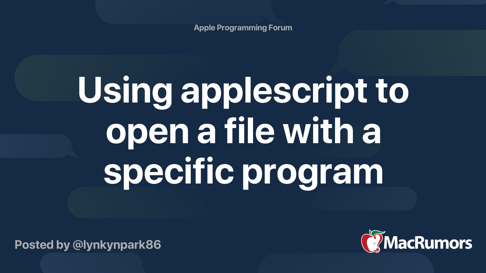 Using Applescript To Open A File With A Specific Program Macrumors Forums