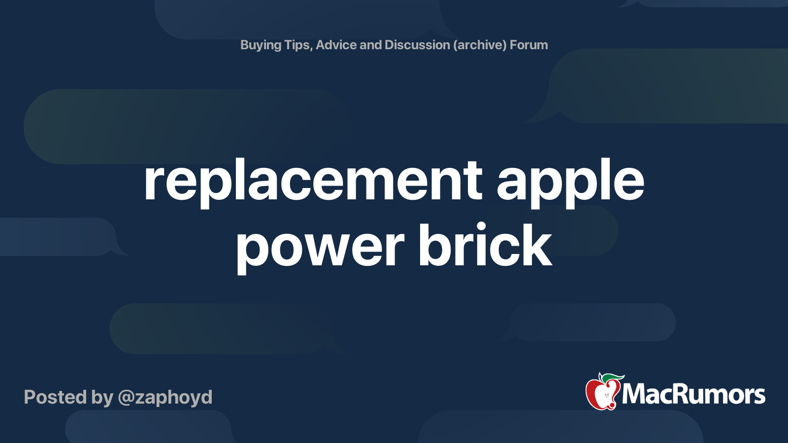 replacement apple power brick | MacRumors Forums