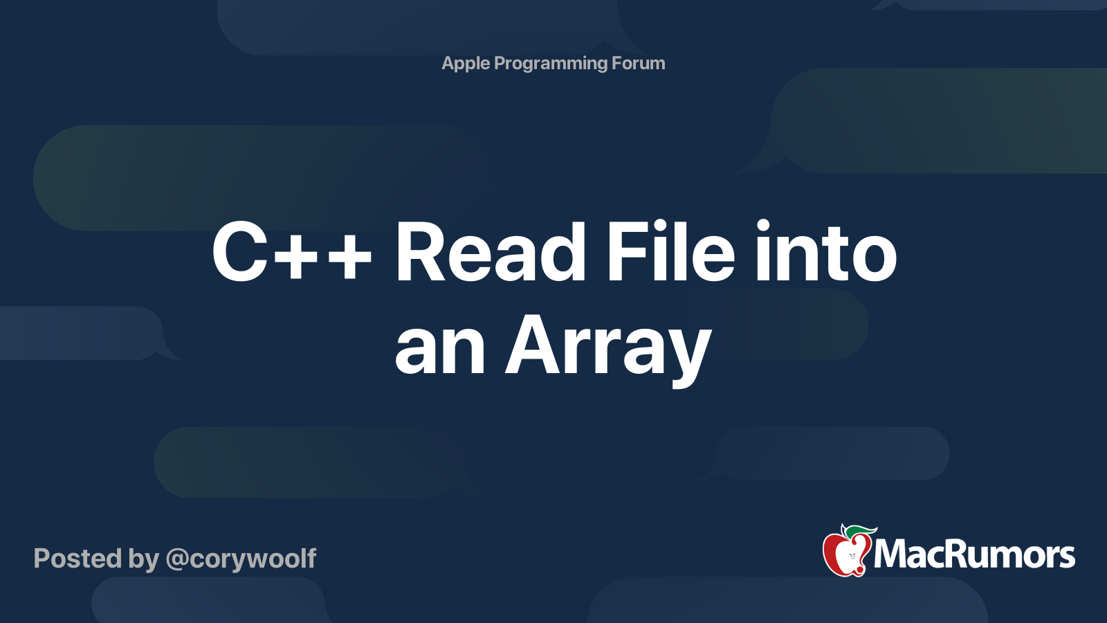 C Read File Into An Array Macrumors Forums