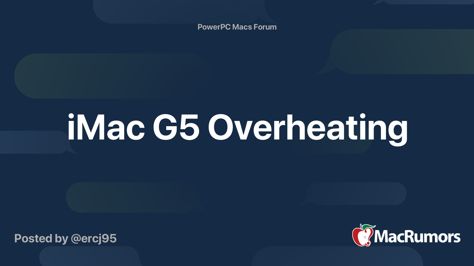 iMac G5 Overheating | MacRumors Forums