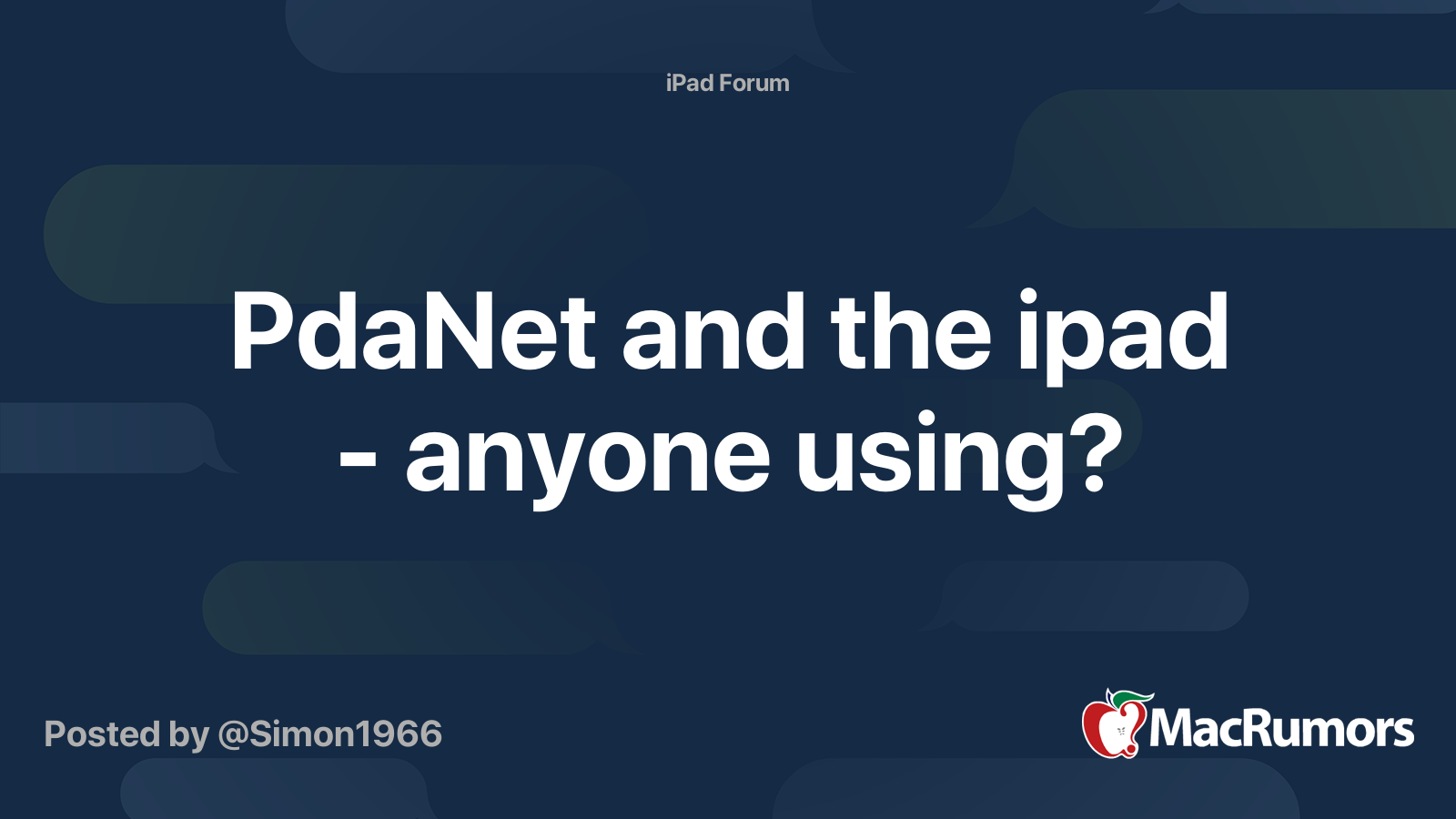 PdaNet and the ipad - anyone using? | MacRumors Forums