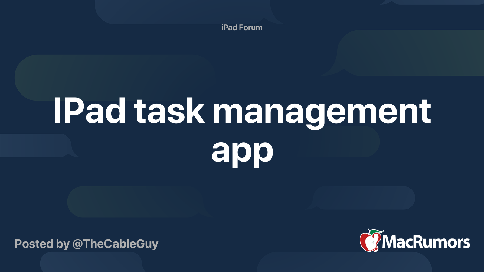 IPad task management app | MacRumors Forums