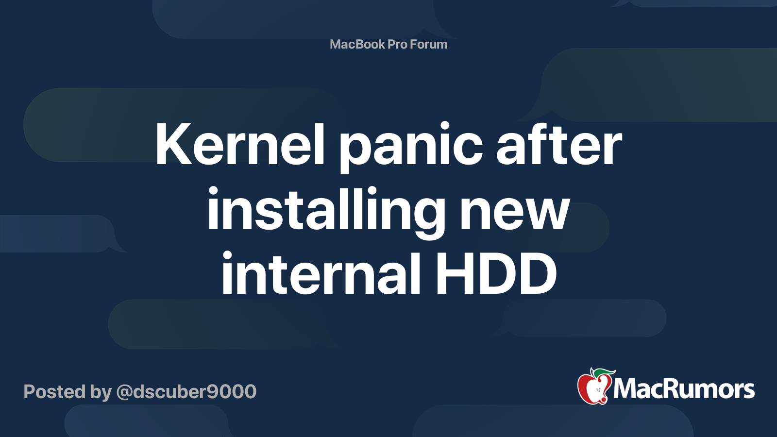 Kernel panic after installing new internal HDD | MacRumors Forums
