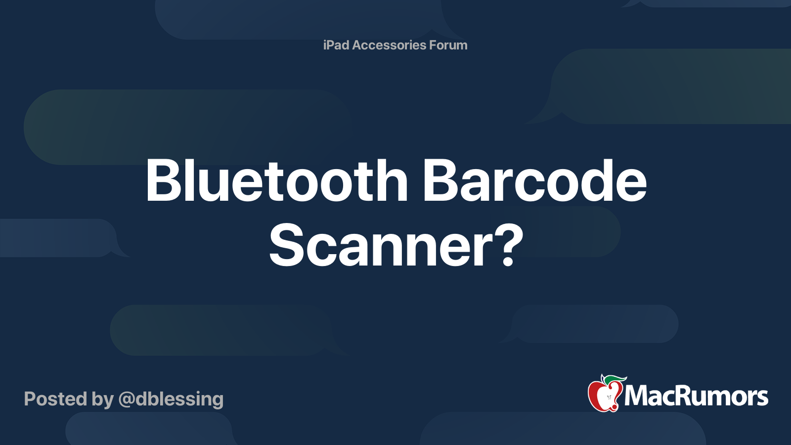 Bluetooth Barcode Scanner? | MacRumors Forums