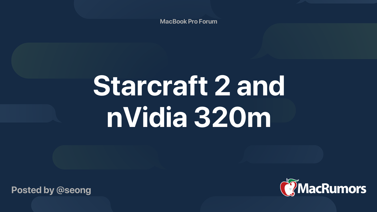 Starcraft 2 and nVidia 320m | MacRumors Forums