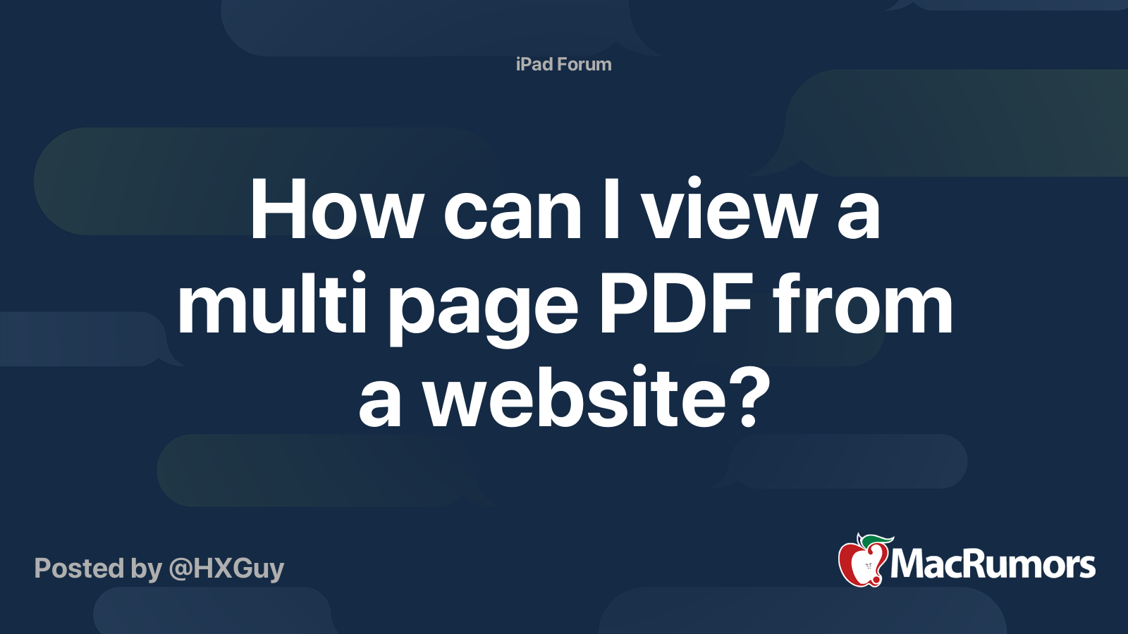 How can I view a multi page PDF from a website? | MacRumors Forums