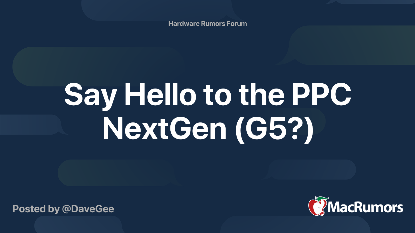 Say Hello to the PPC NextGen (G5?) | MacRumors Forums