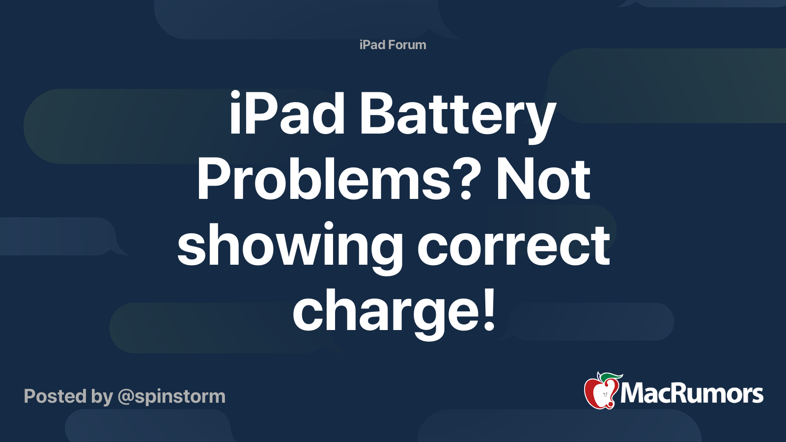 iPad Battery Problems? Not showing correct charge! | MacRumors Forums