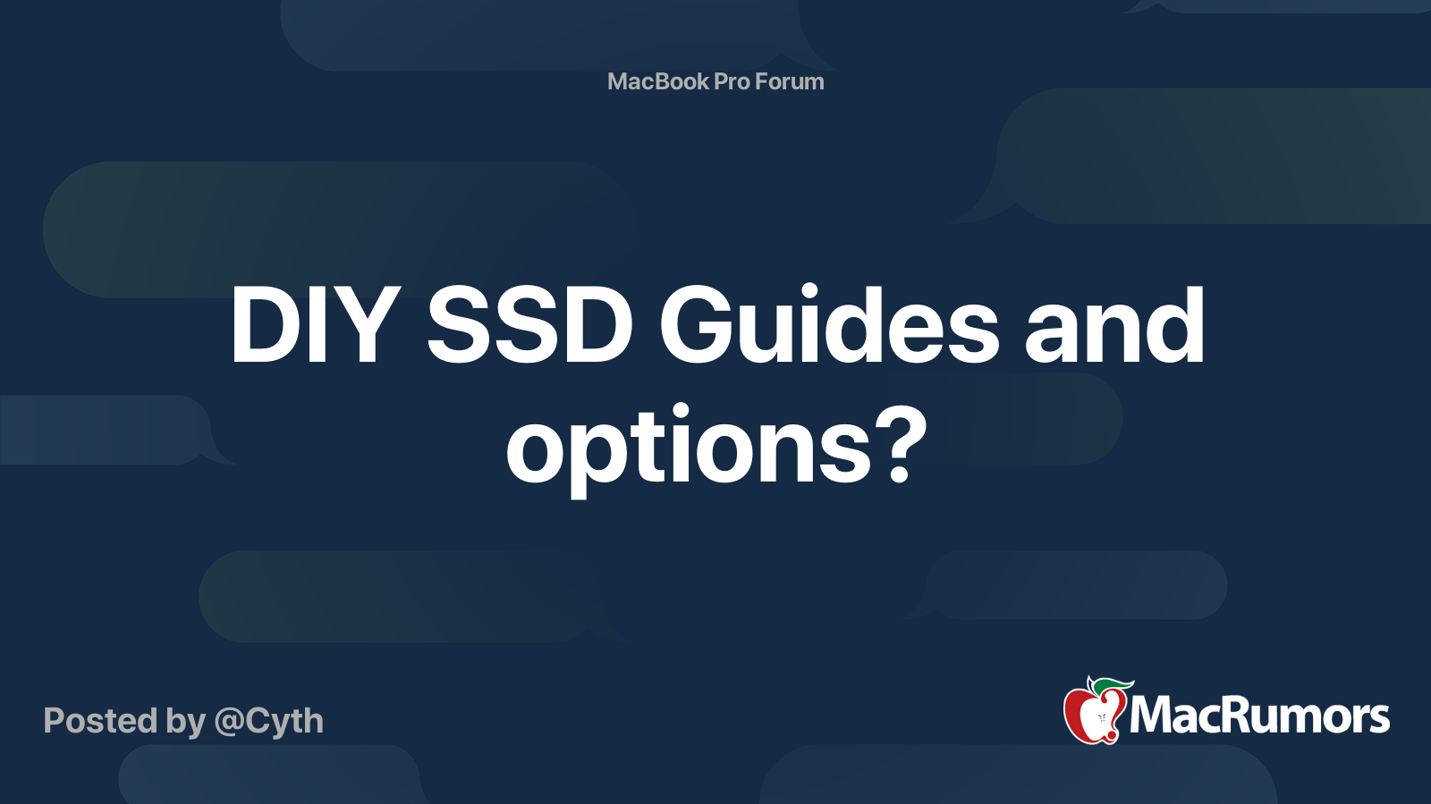DIY SSD Guides and options? | MacRumors Forums