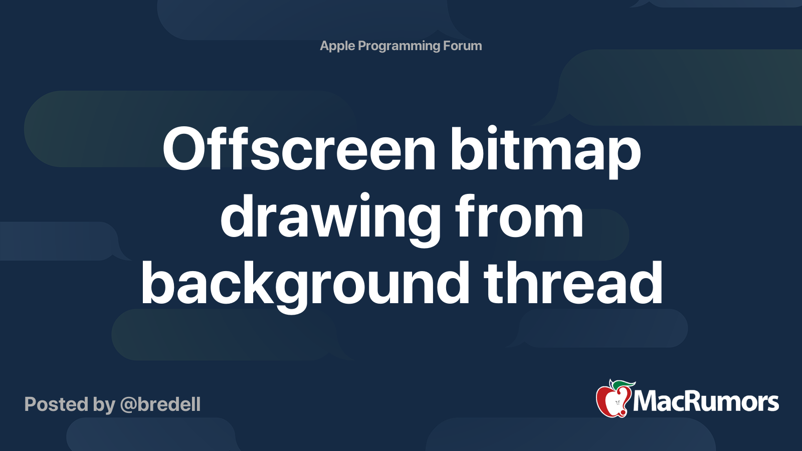 Offscreen bitmap drawing from background thread | MacRumors Forums