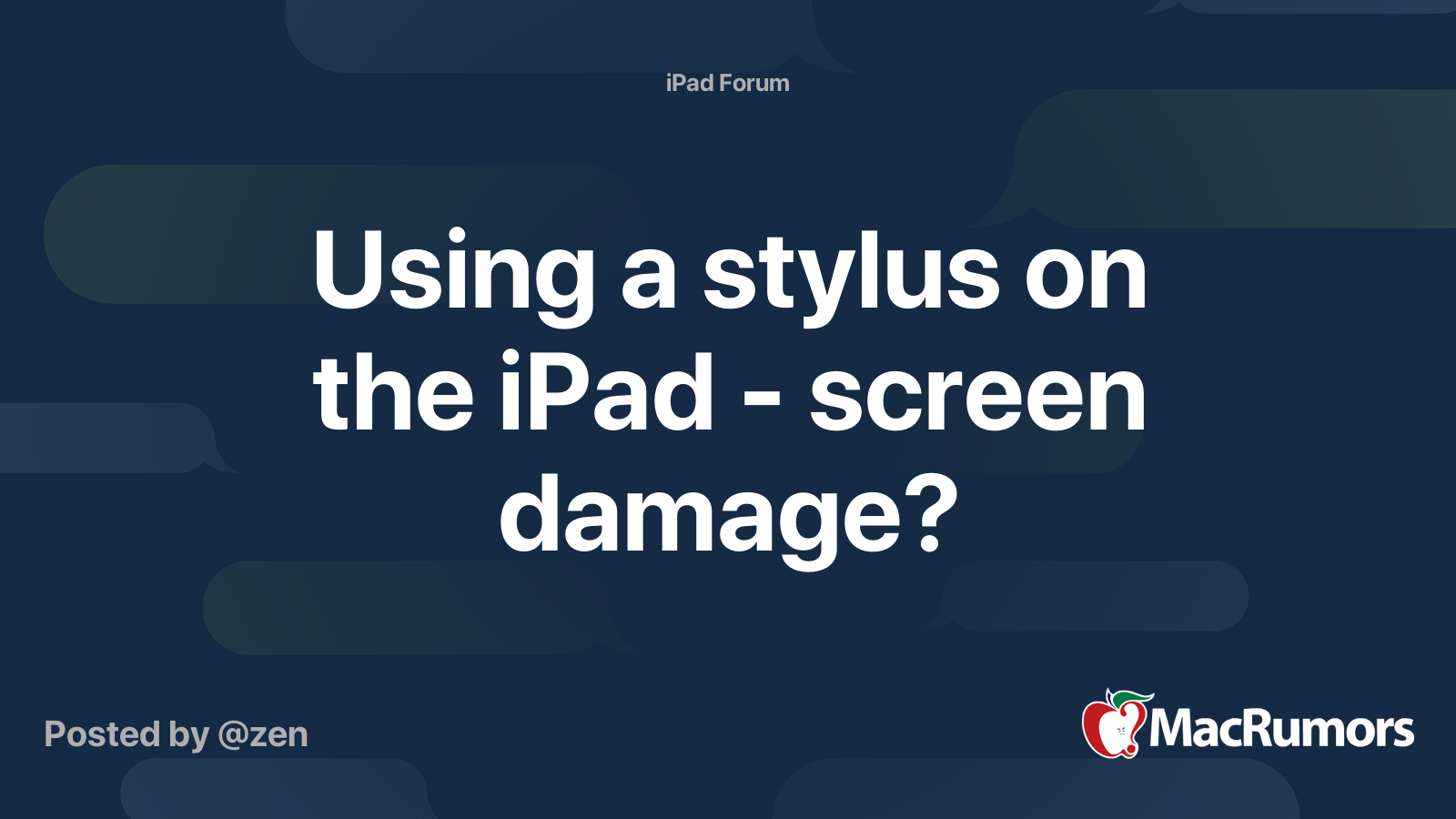 Using a stylus on the iPad - screen damage? | MacRumors Forums