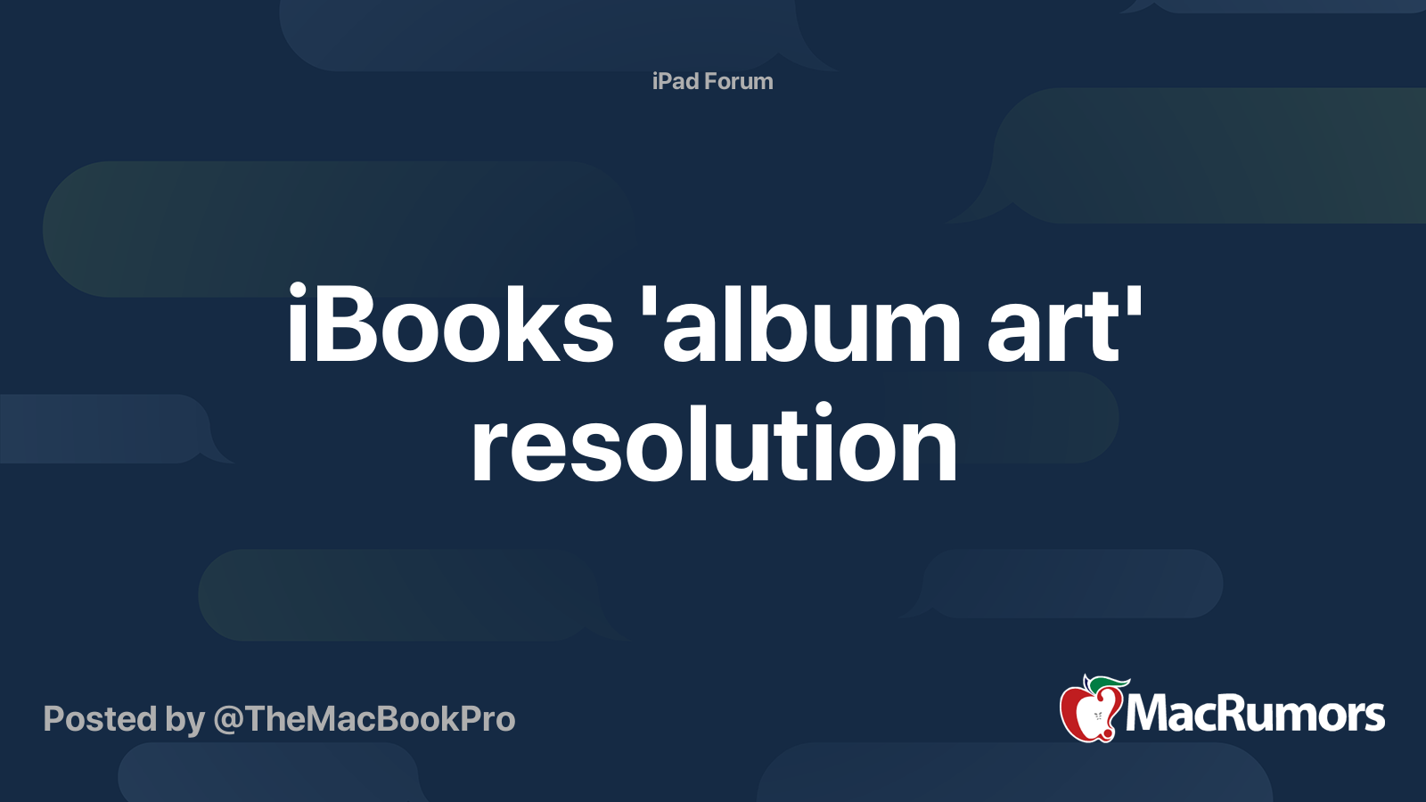 iBooks 'album art' resolution | MacRumors Forums